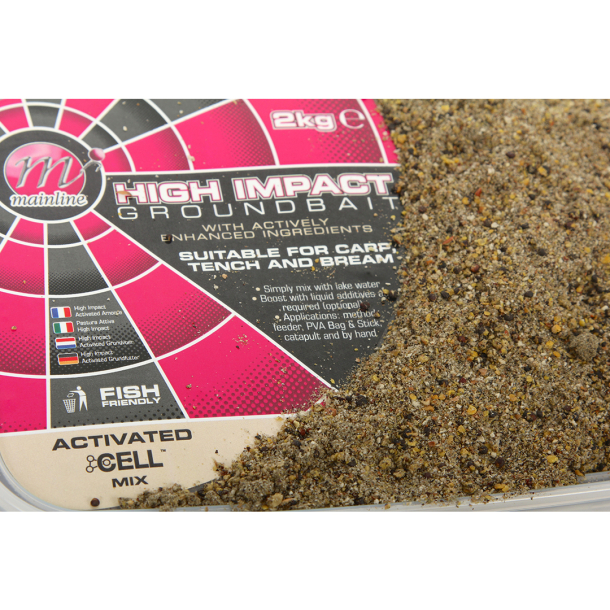 Mainline High Impact Groundbait Activated Cell Mix 2kg | Fluer.dk